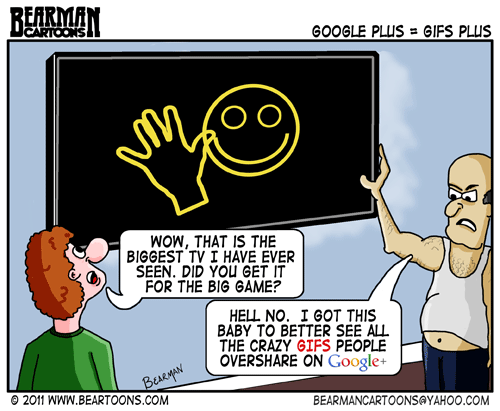 Editorial Cartoon: Google Plus Gifs - Bearman Cartoons