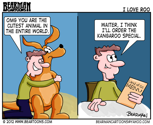 I love Kangaroo - Bearman Cartoons